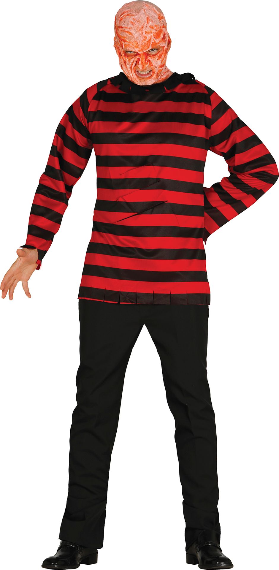 Mr. Scissors Trui – Rood/Zwart Gestreept Aanbieding OP=OP – feestenkleding